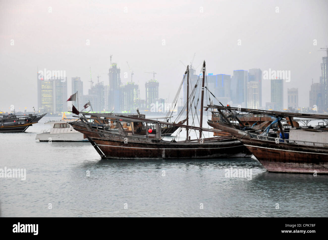 The Corniche waterfront promenade in Doha, Qatar, with expansive views ...