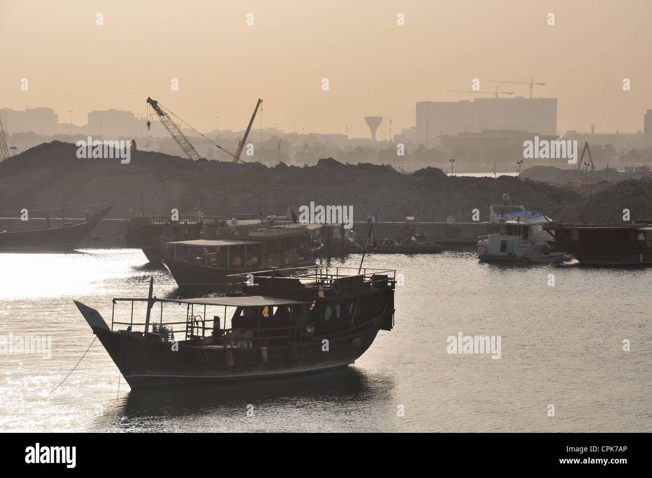 The Corniche waterfront promenade in Doha, Qatar, with expansive views ...