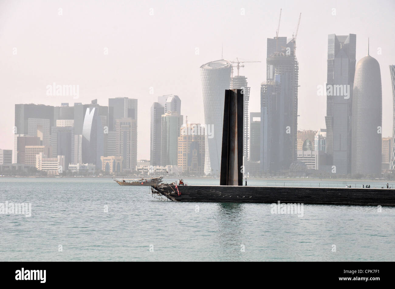 The Corniche waterfront promenade in Doha, Qatar, with expansive views ...