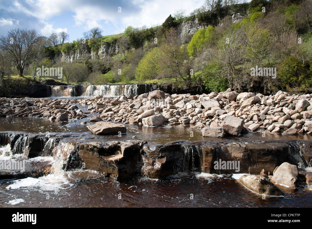 Wain Wath Force Waterfalls close to Keld at a limestone gorge on the ...