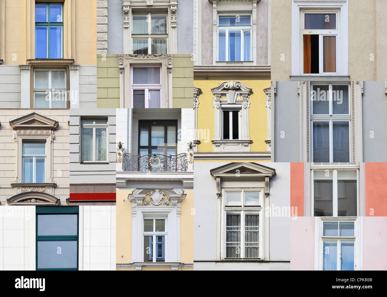 Collage of windows from Vienna Stock Photo - Alamy