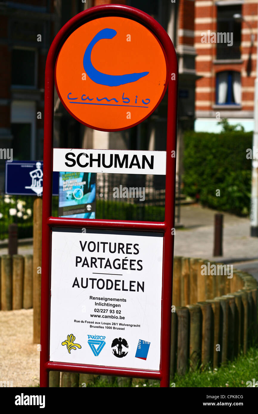 Scenes of Brussels downtown Car sharing in Shuman Stock Photo - Alamy