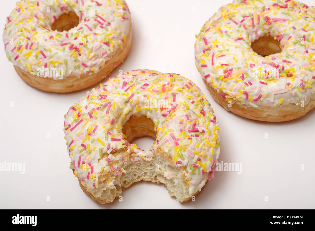 Iced ringed doughnuts Stock Photo - Alamy
