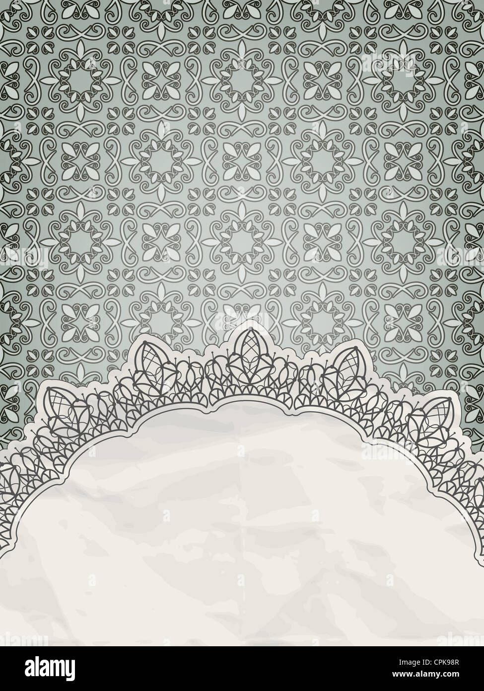 vector lacy frame for your text on seamless retro floral pattern, eps ...