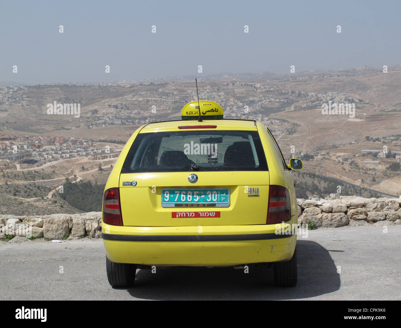 A Palestinian Taxi car in the West Bank Israel Stock Photo - Alamy