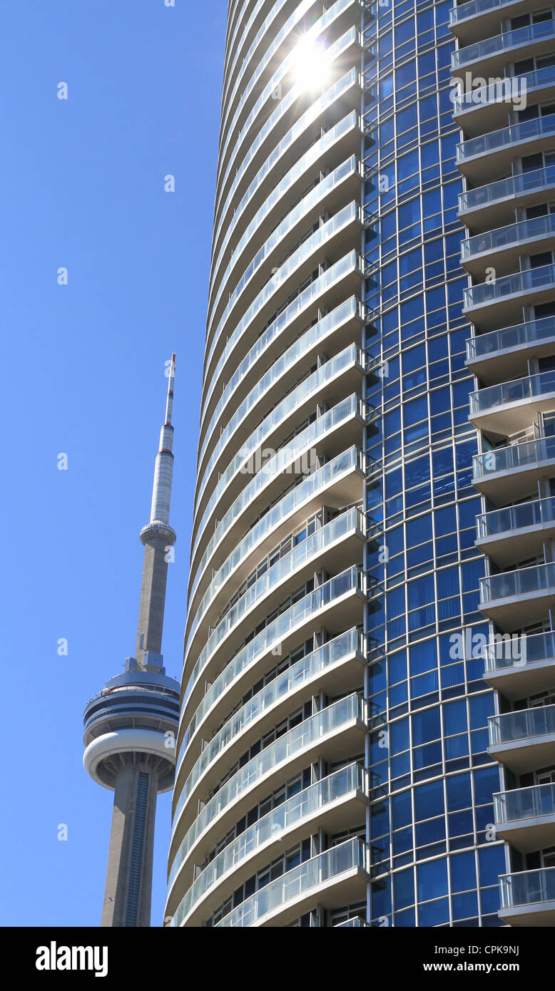 The CN Tower is a communications and observation tower in Downtown ...