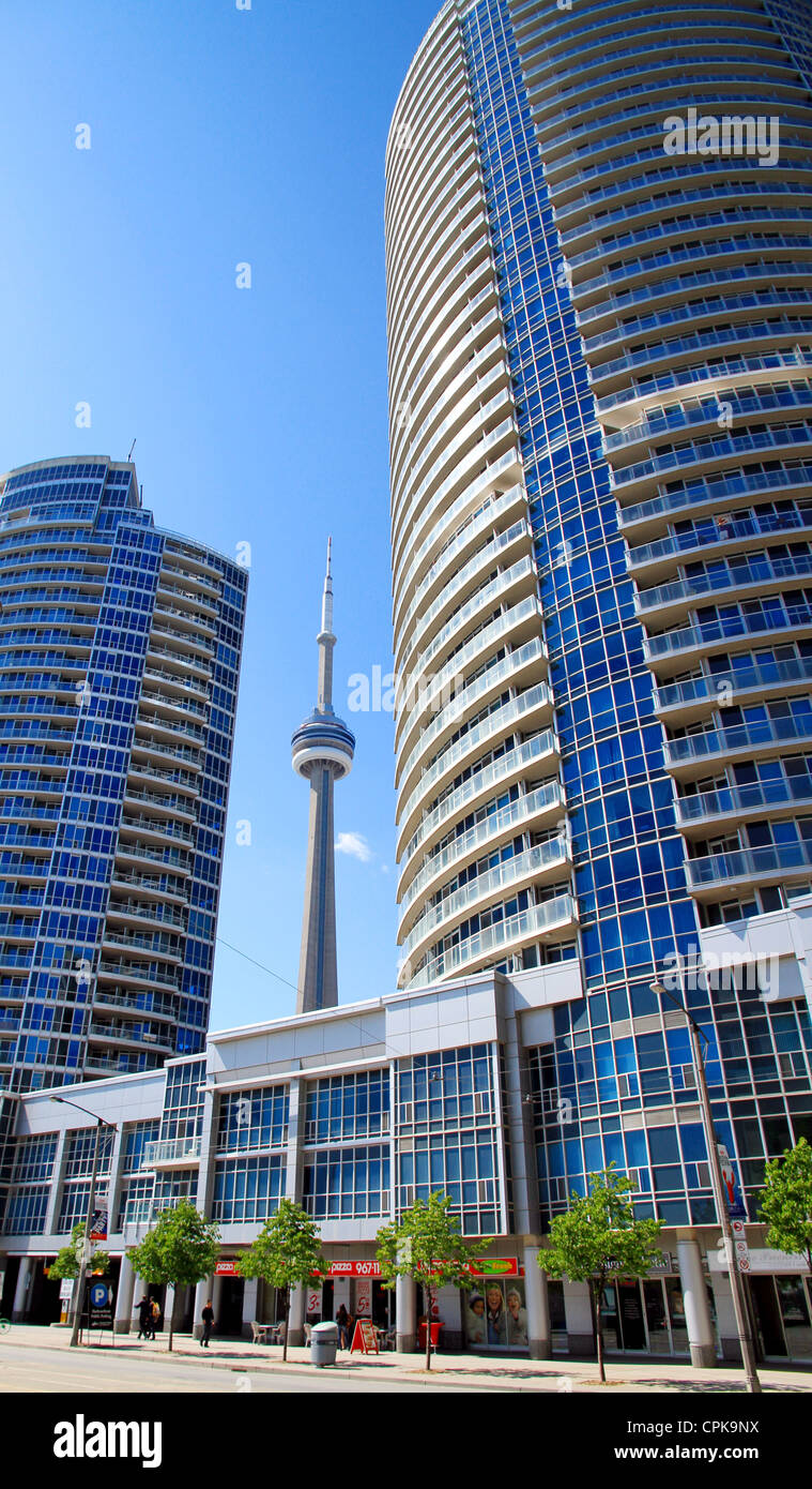 The CN Tower is a communications and observation tower in Downtown ...