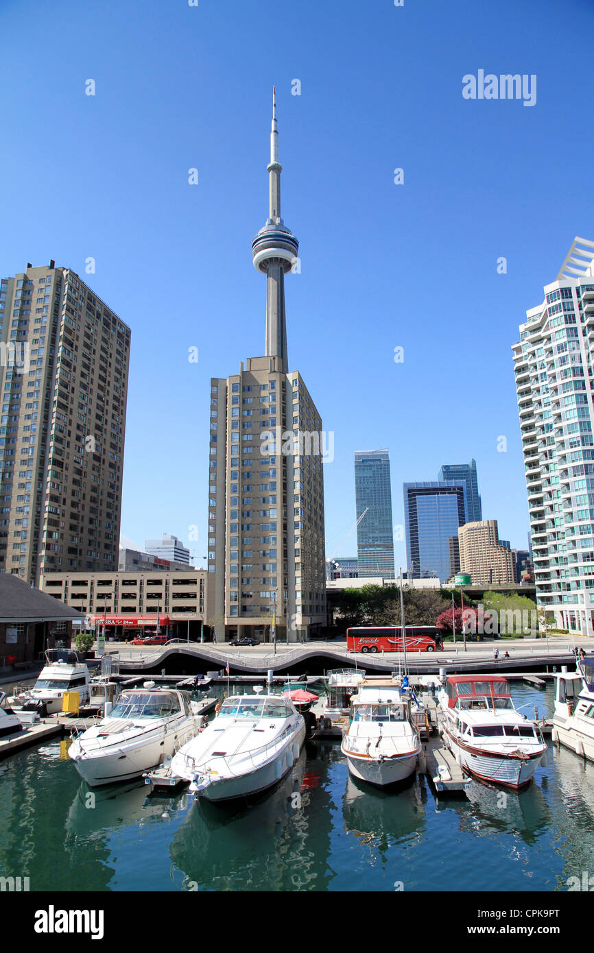 The CN Tower is a communications and observation tower in Downtown ...