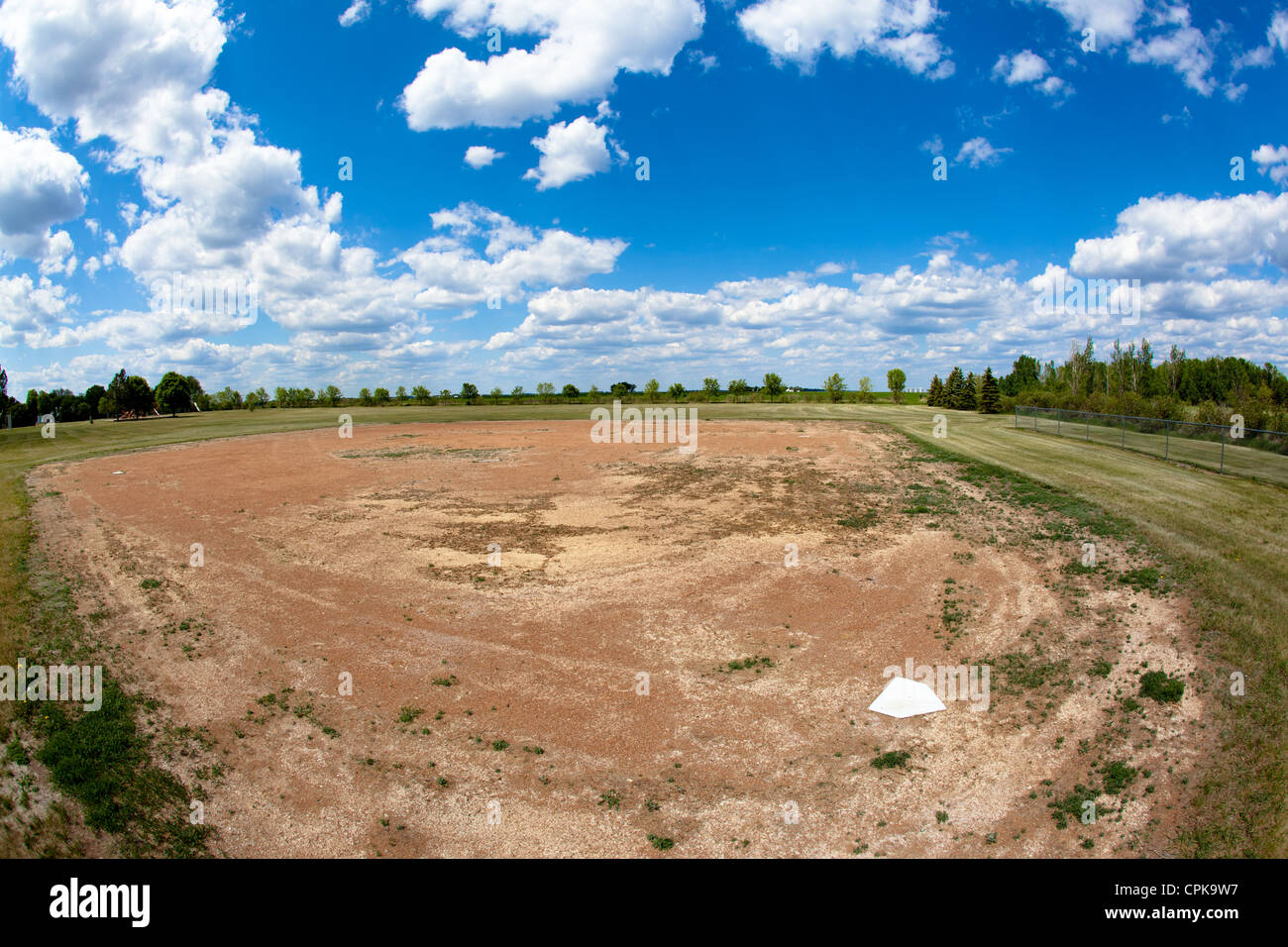 Old Baseball Field Under Blue Skies Stock Photo - Alamy