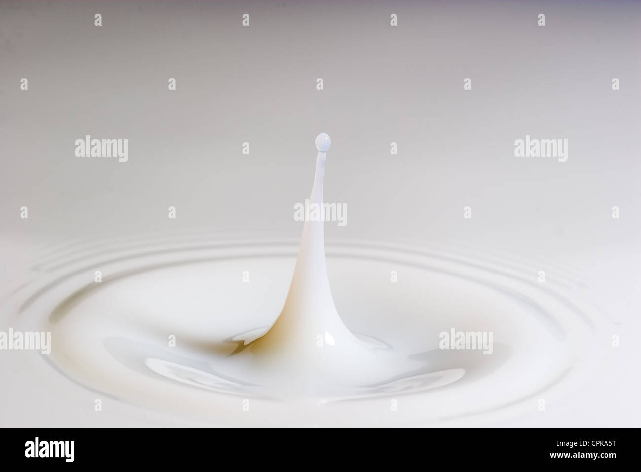 A drop of milk coming back up Stock Photo - Alamy