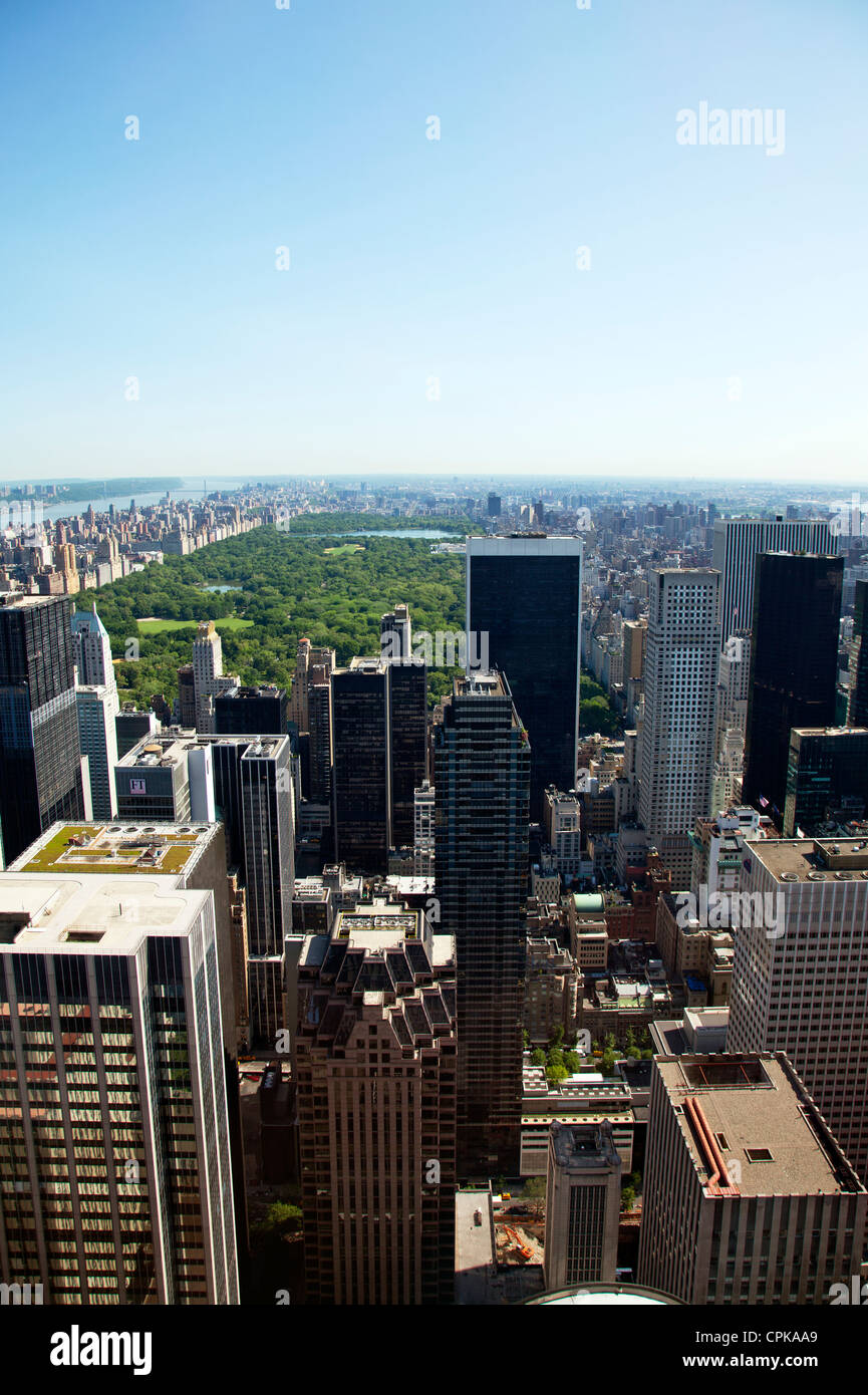 Central Park and Upper Manhattan ariel view New York city Manhattan ...