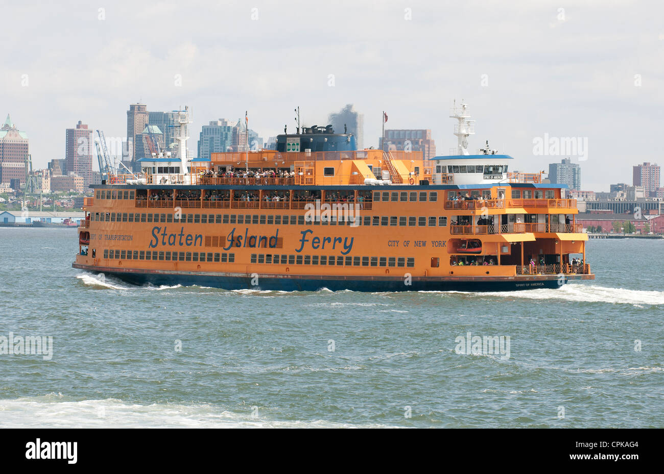 Spirit of America a Staten Island ferry crossing New York Harbor ...