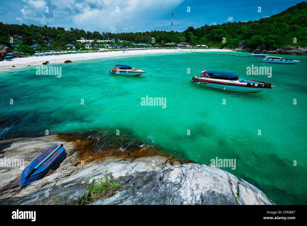 Tropical resort by the sea Stock Photo - Alamy