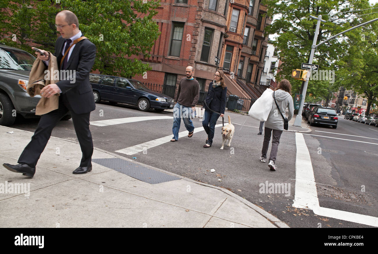 People walk in the Park Slope neighborhood of Brooklyn, New York Stock ...