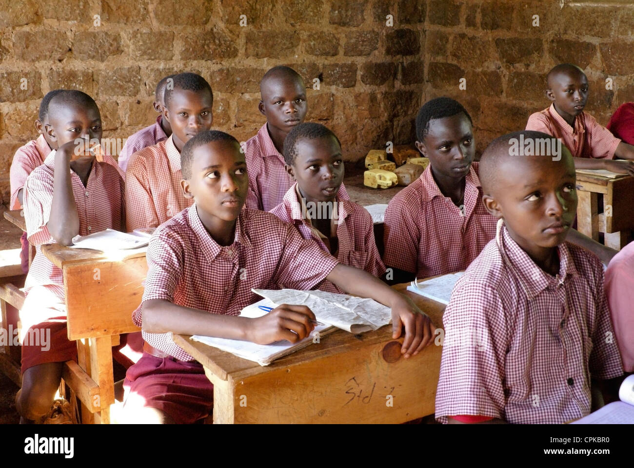 Kenyan boys in school classroom Stock Photo - Alamy