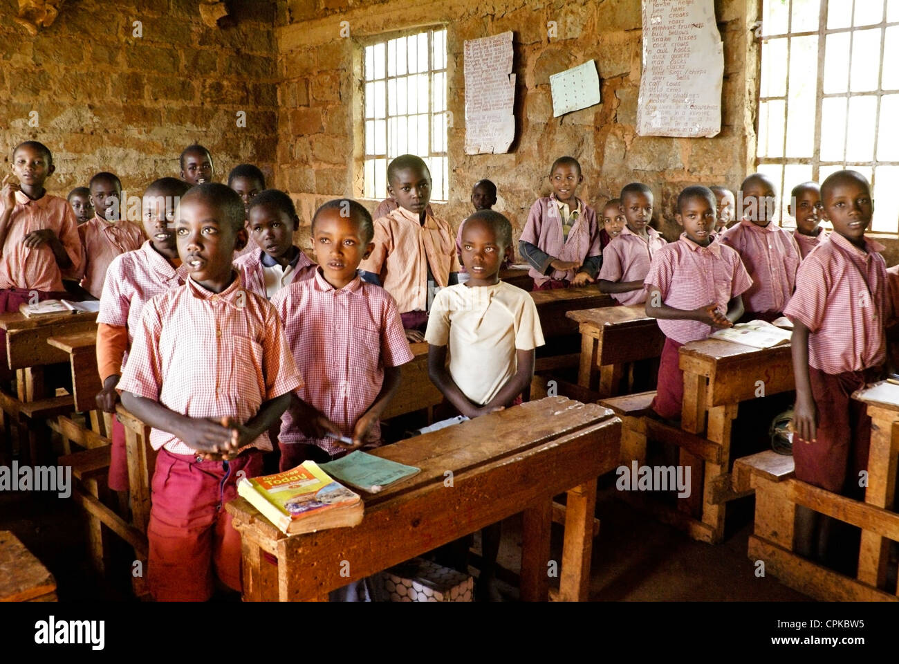 Kenyan boys in school classroom Stock Photo - Alamy