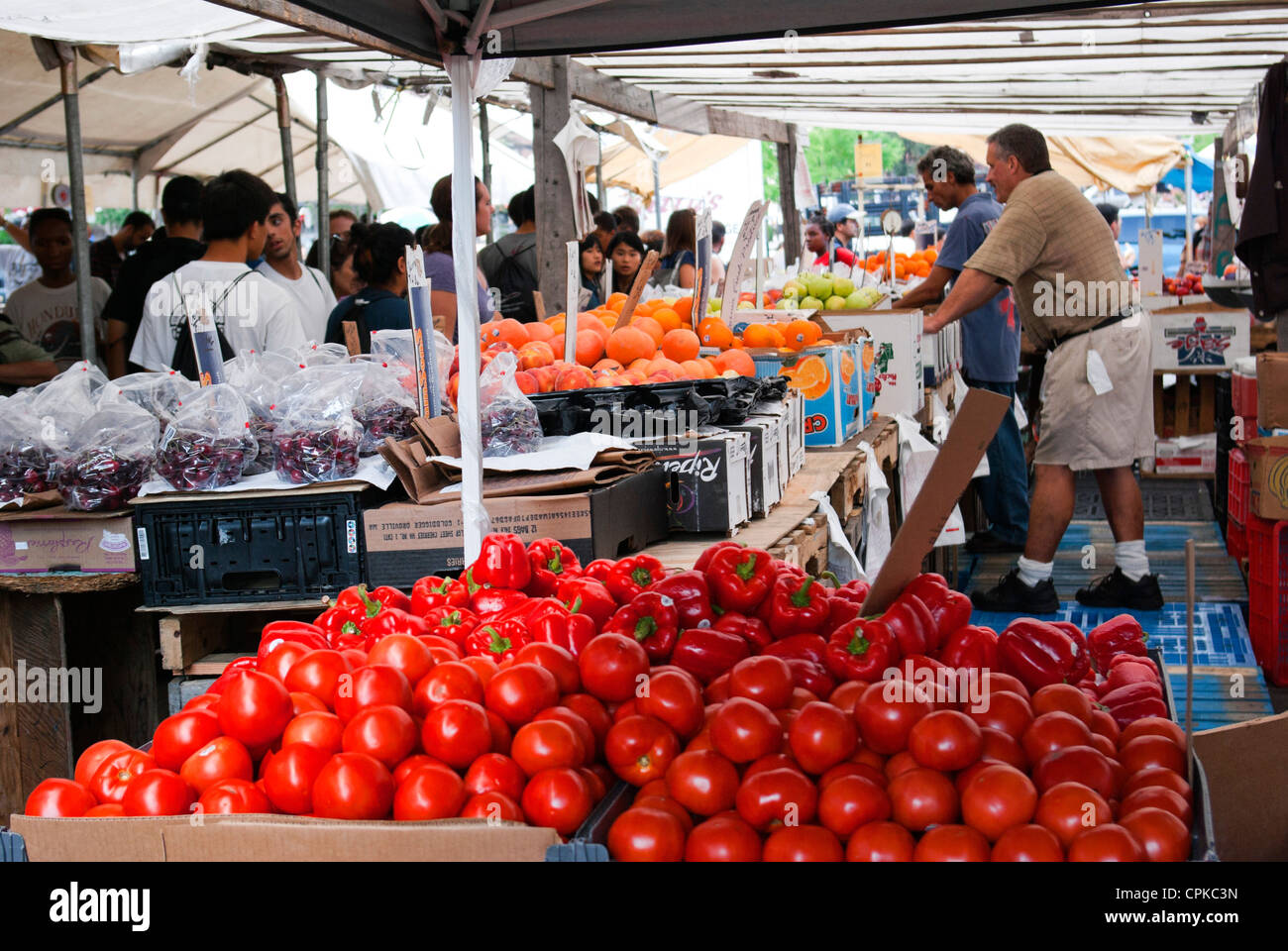 Farmers Market in downtown Boston USA Mass Farmer's market at James F ...