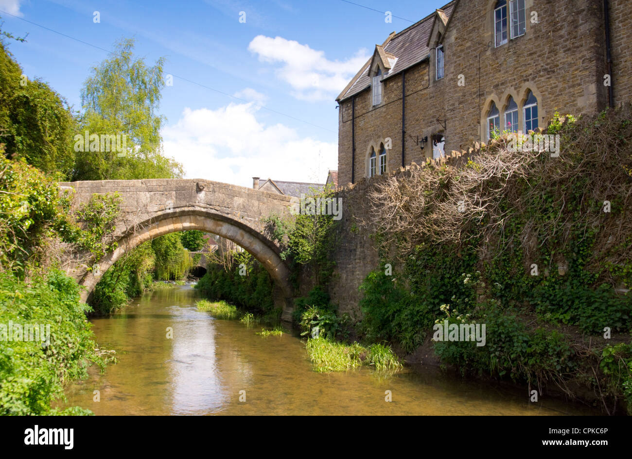 Bruton in Somerset England UK Bridge over the River Brue Stock Photo ...
