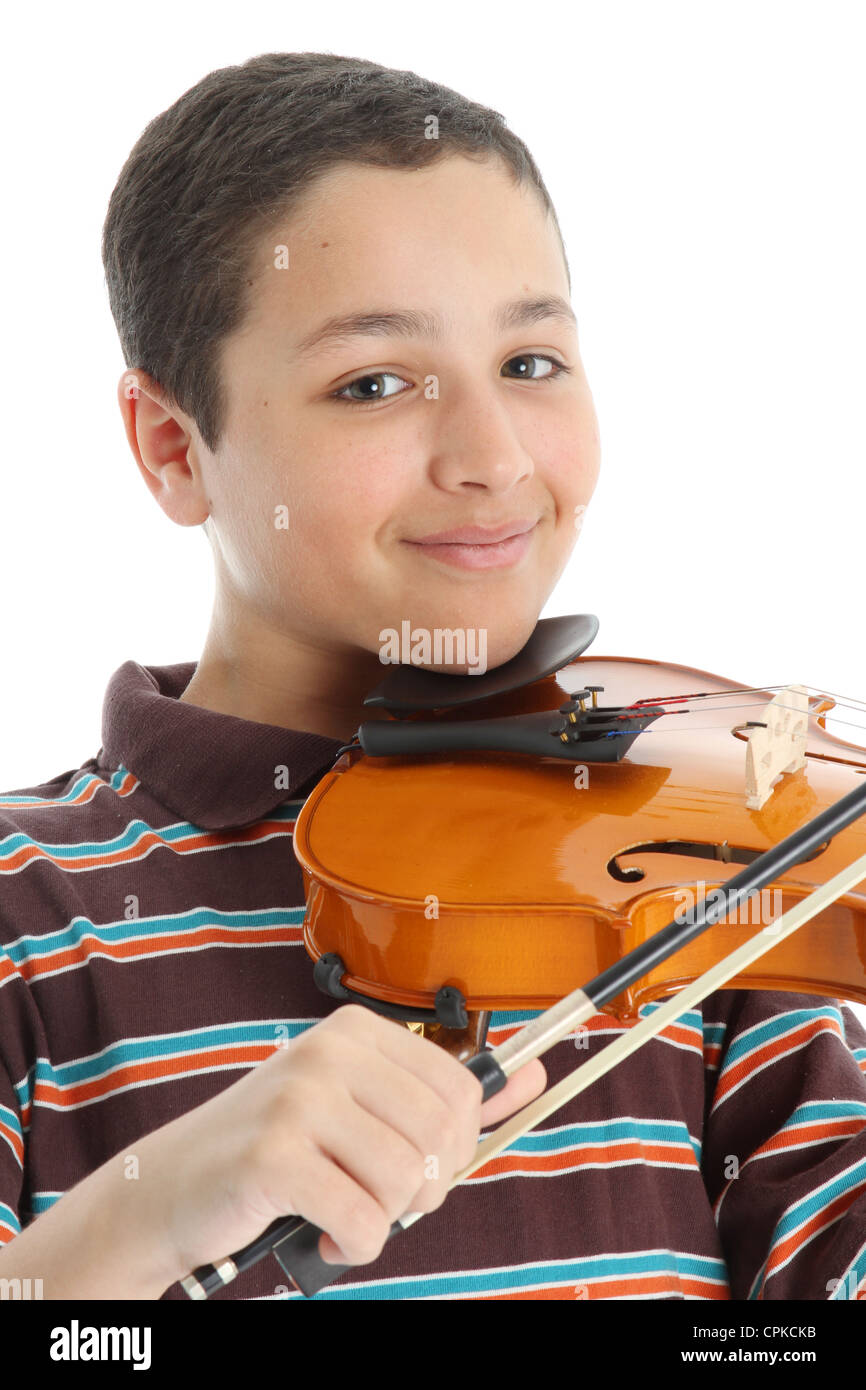 Picture of a child set on white background with instrument Stock Photo ...