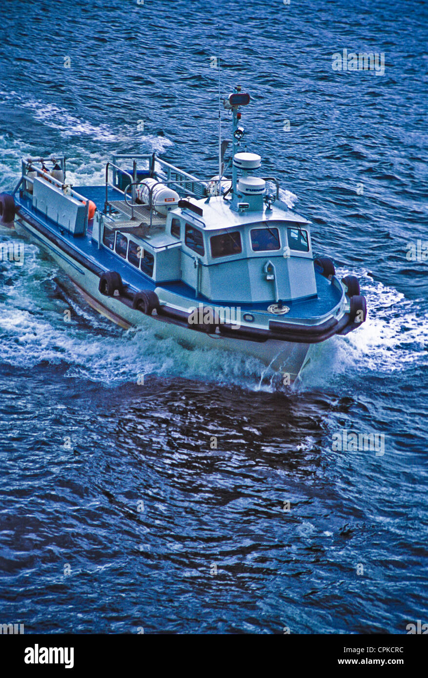 Pilot tug boat in harbor Stock Photo - Alamy