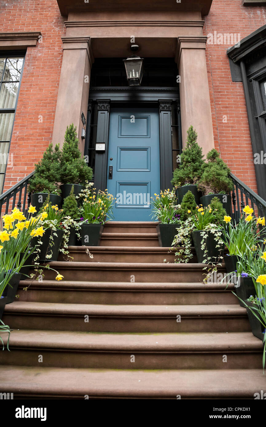 Urban residential neighborhood steps stairs entrance day stoop ...