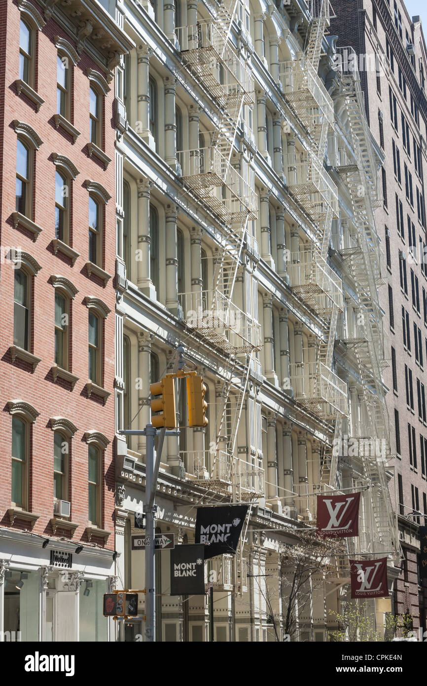 Building Facades, SoHo-Cast Iron Historic District, NYC Stock Photo - Alamy