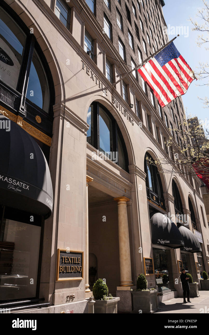 Textile Building Sign, Fifth Avenue, NYC Stock Photo - Alamy