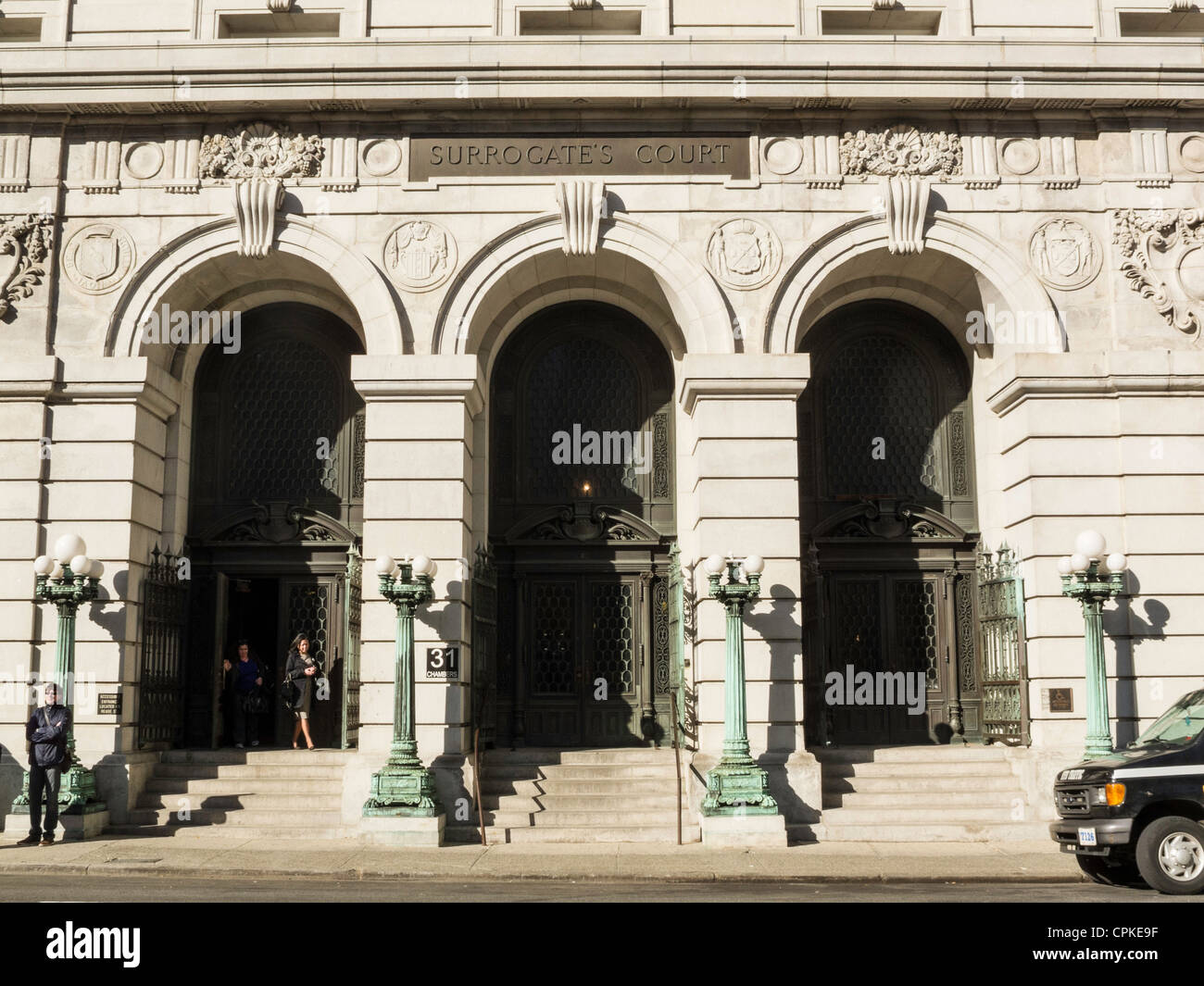 Arches lampposts arched entrance entry stairs steps lower manhattan hi ...