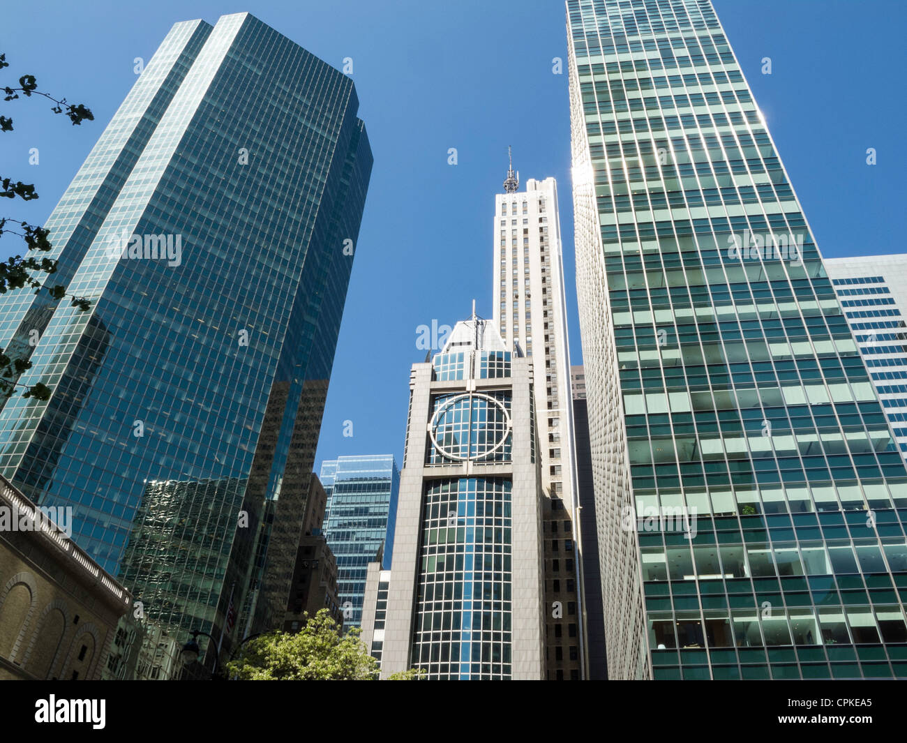 Midtown Skyscrapers above the Lever House Courtyard NYC Stock Photo - Alamy