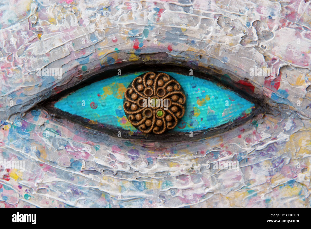 Turquoise Eye Texture of colorful painting Stock Photo - Alamy