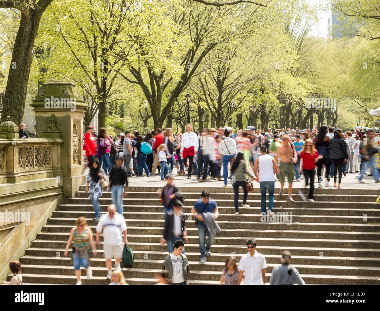 Bethesda Terrace Staircase to Poets Walk, NYC Stock Photo - Alamy