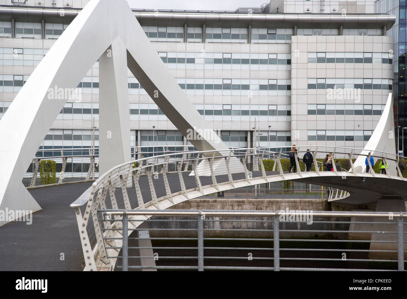 tradeston footbridge over the river clyde to bt building in the ifsd ...