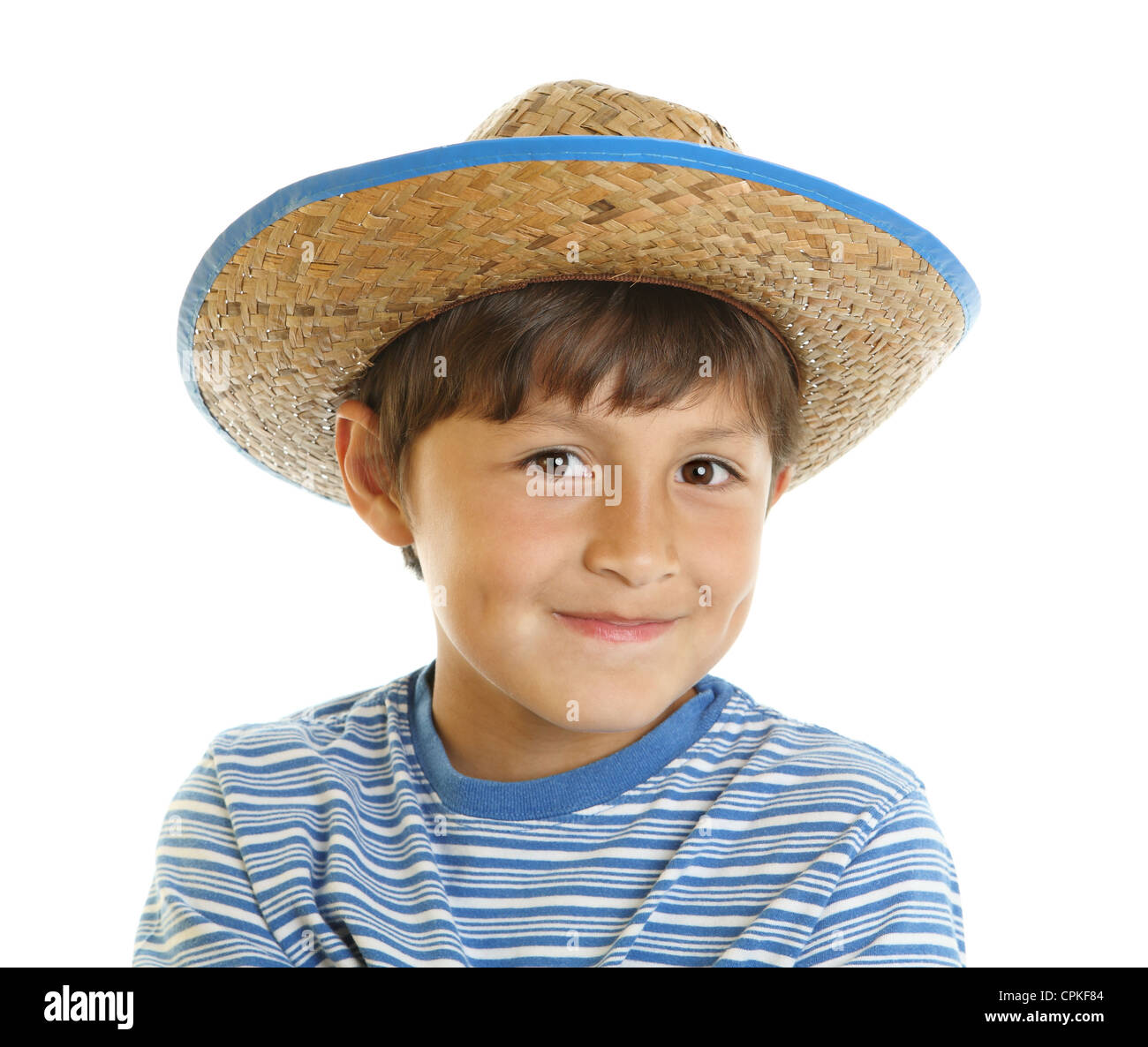 Young boy in toy cowboy hat Stock Photo - Alamy
