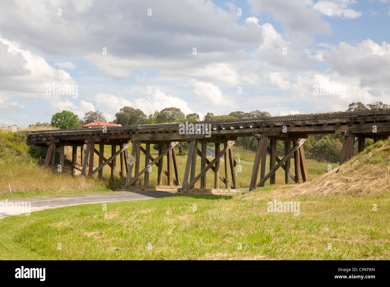 old timber road bridge in regional new south wales, many are being ...