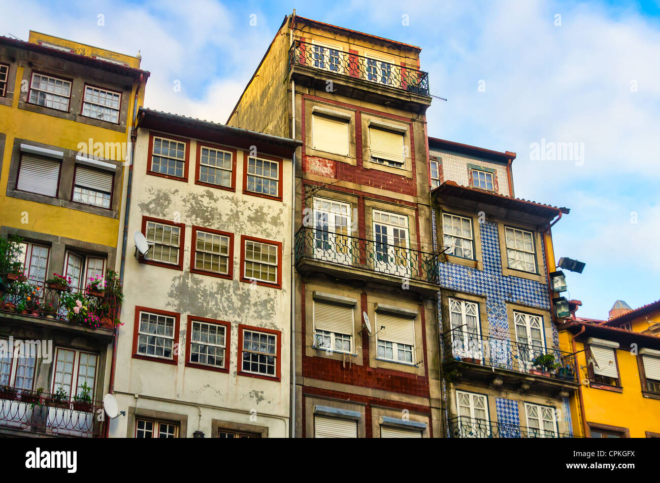 Worn out houses, Porto, Portugal Stock Photo - Alamy