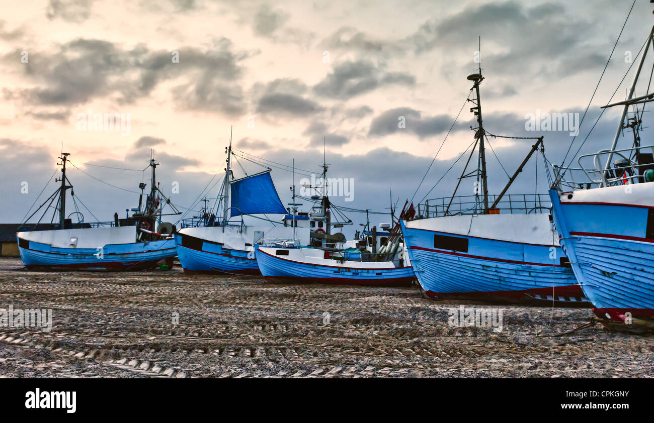 Coastal Fishing boats at the beach of Thorup, Denmark Stock Photo - Alamy