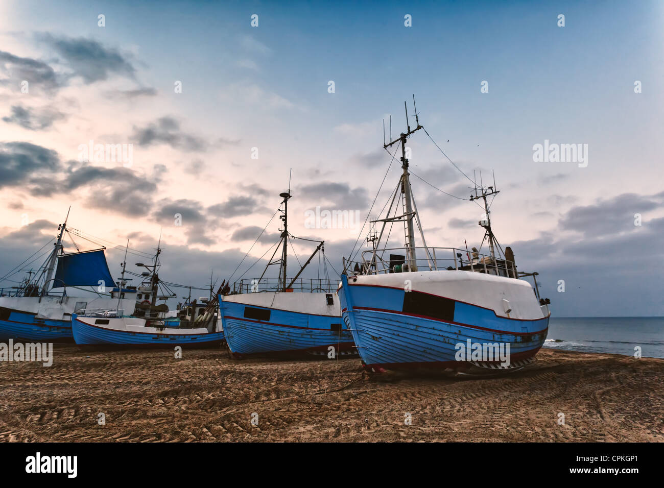 Coastal fishing boats beach thorup hi-res stock photography and images ...