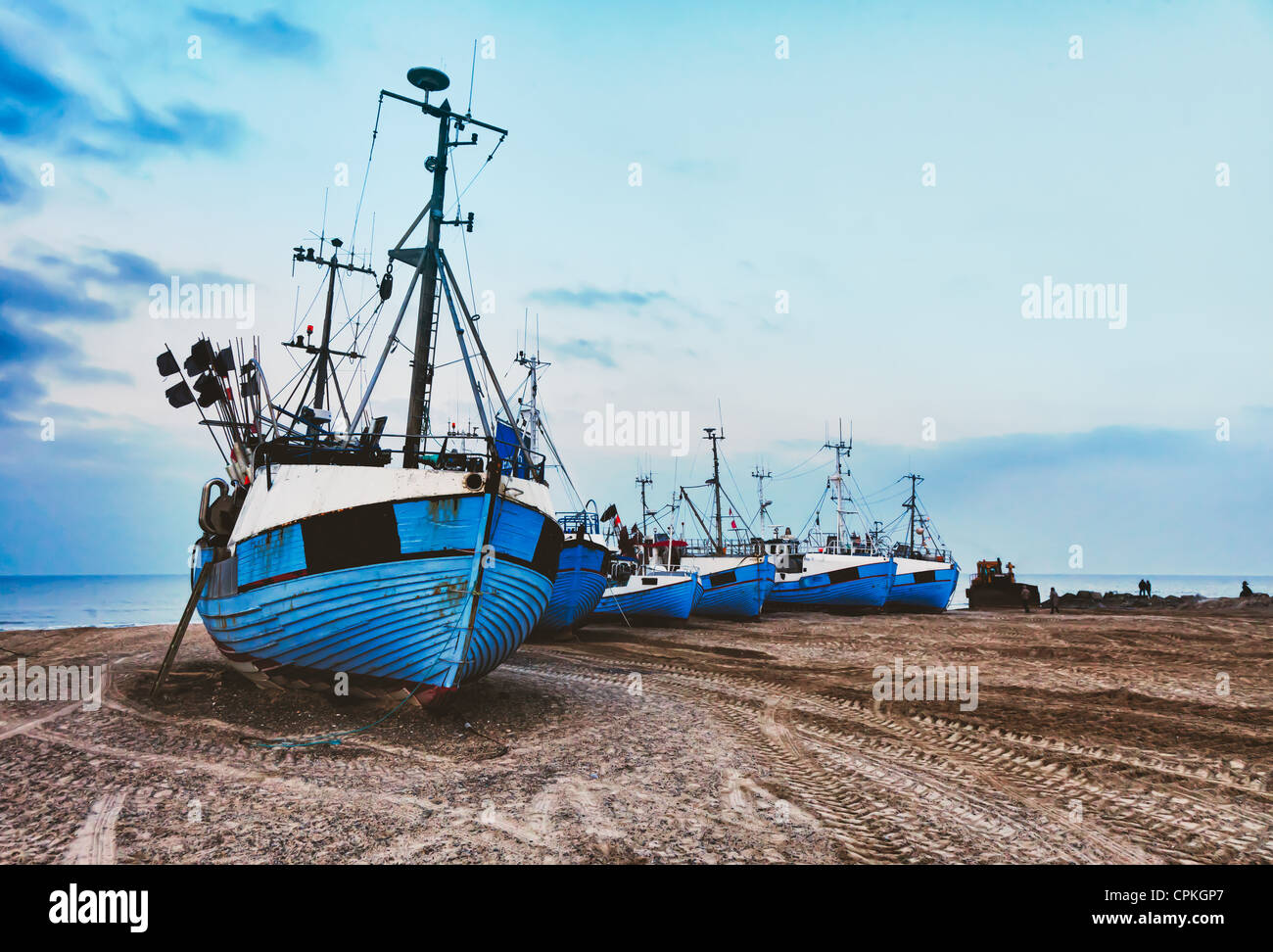 Coastal Fishing boats at the beach of Thorup, Denmark Stock Photo - Alamy