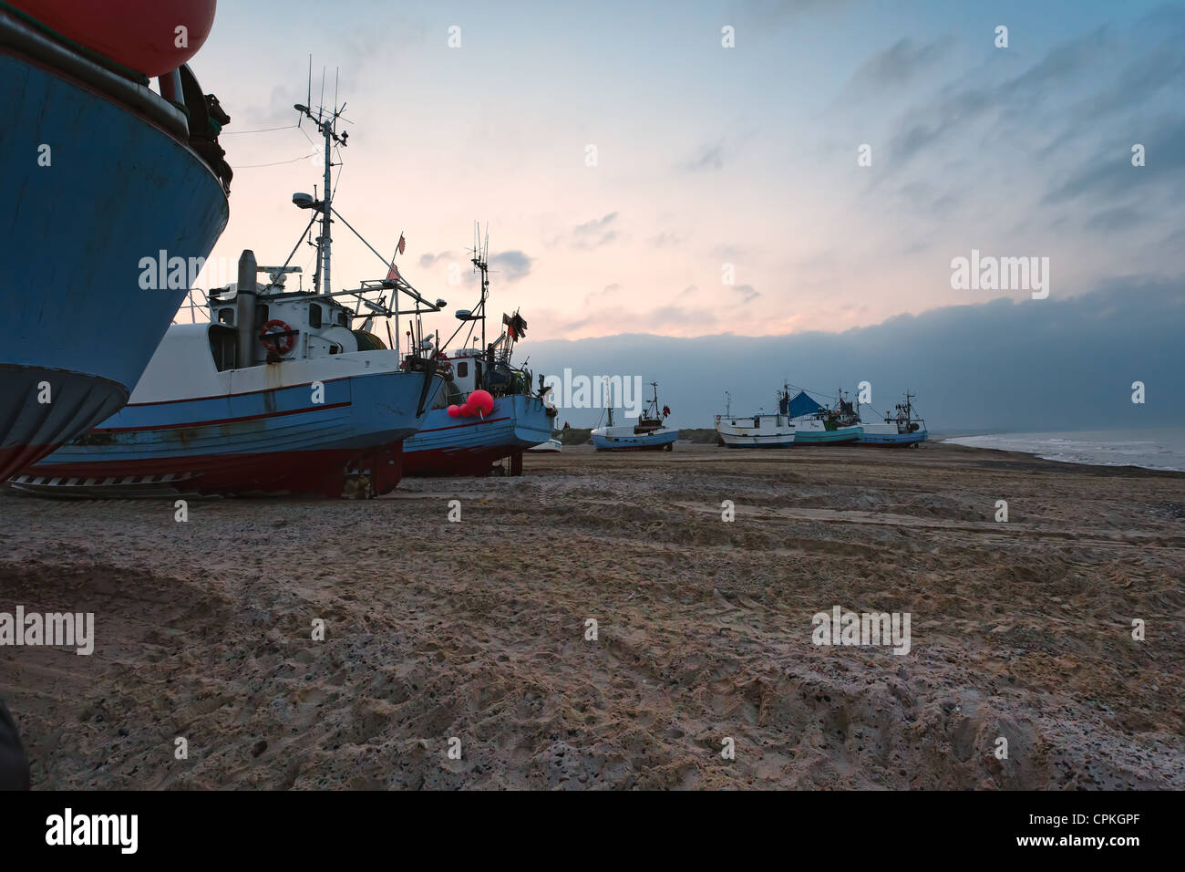 Coastal Fishing boats at the beach of Thorup, Denmark Stock Photo - Alamy