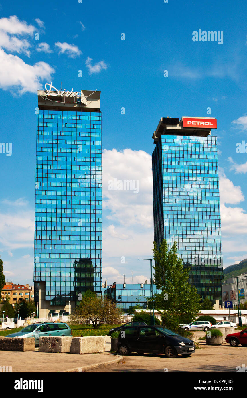 Unis Towers (1986) by Ivan Straus in Marijin Dvor district Sarajevo ...