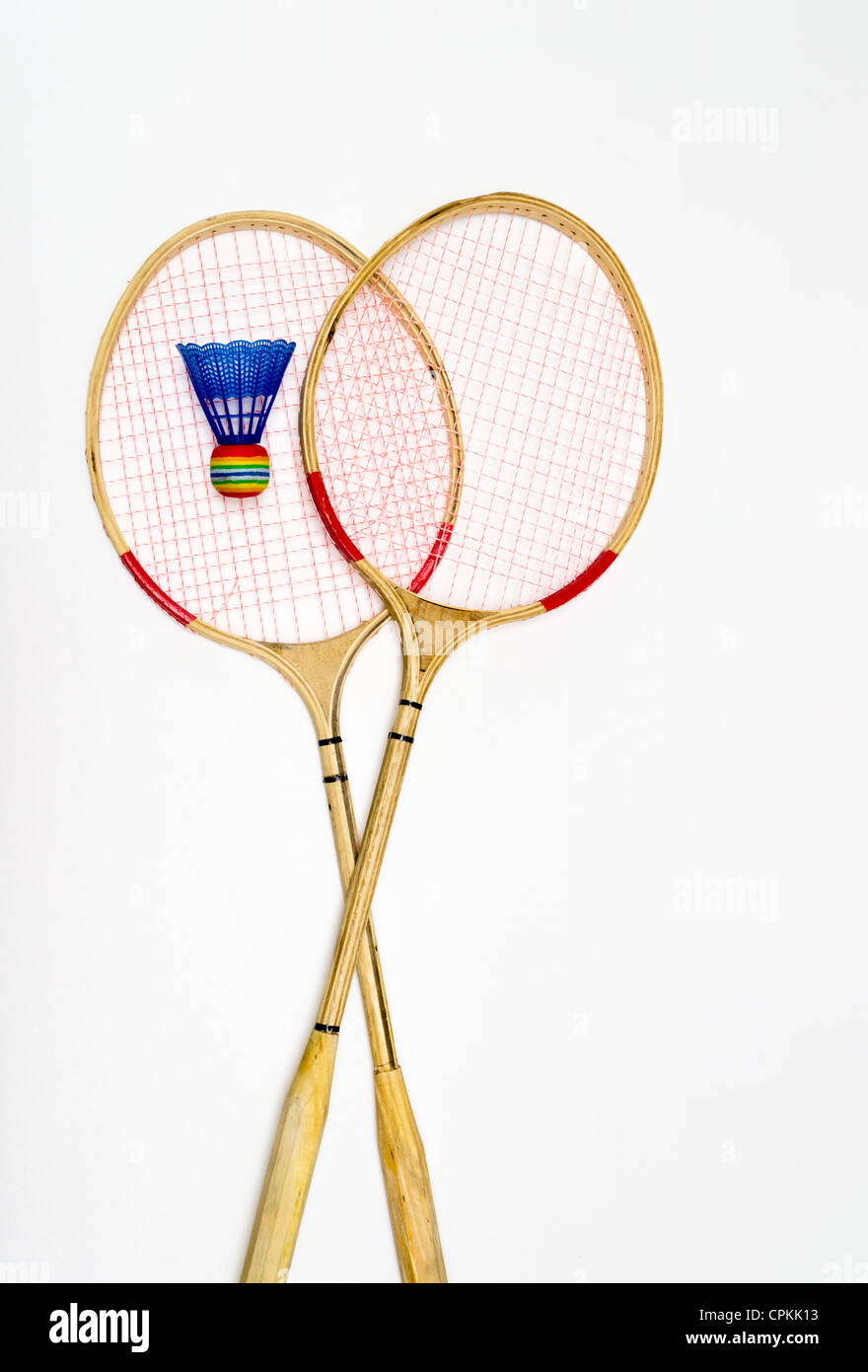Two rackets for badminton Stock Photo - Alamy