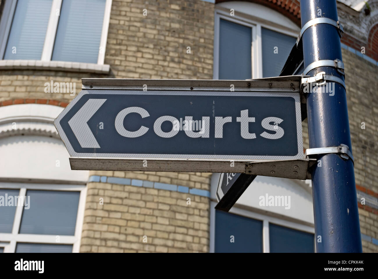 sign for courts in kingston upon thames, surrey, england Stock Photo ...