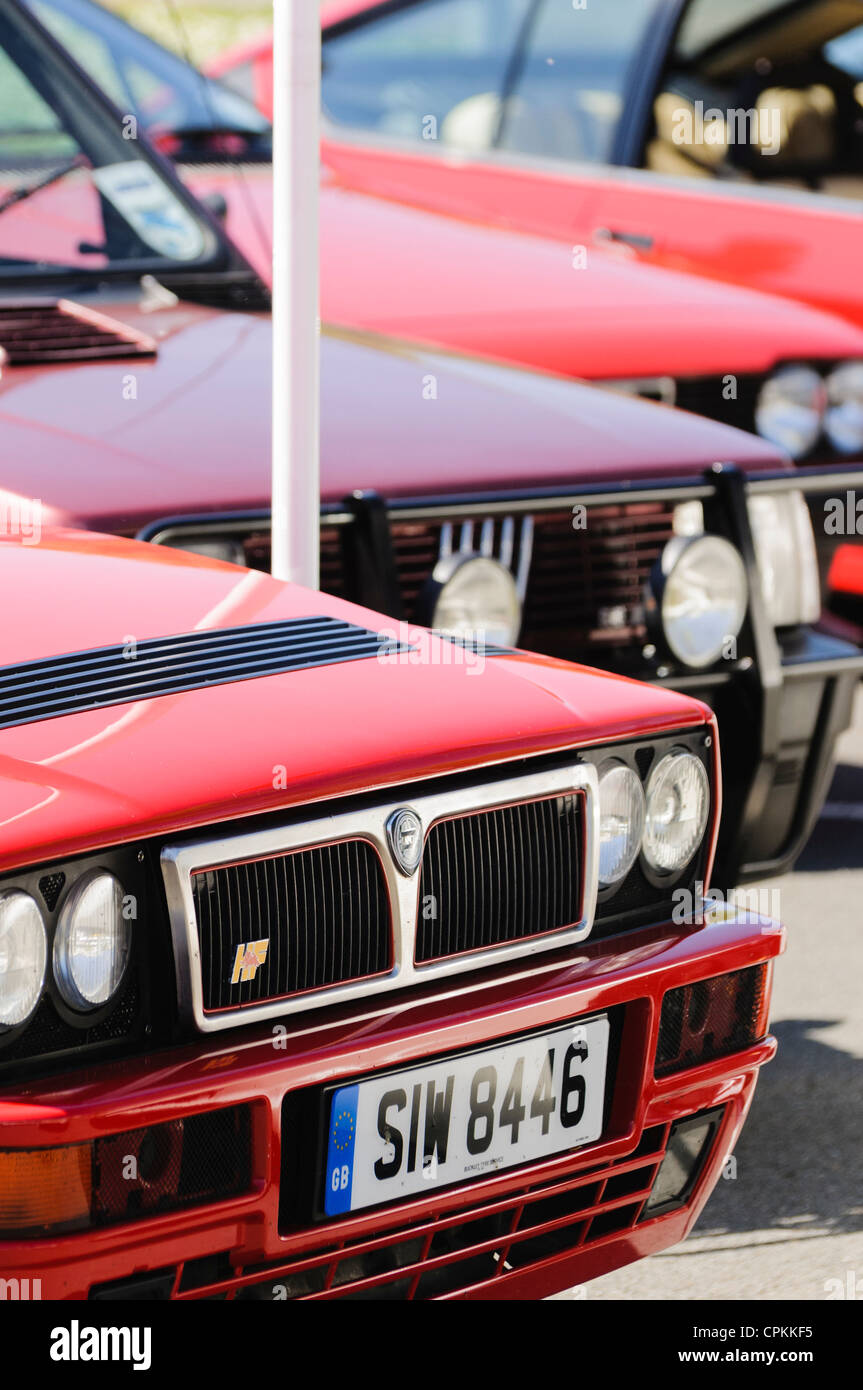 Collection of classic and modern Italian cars on display Stock Photo ...