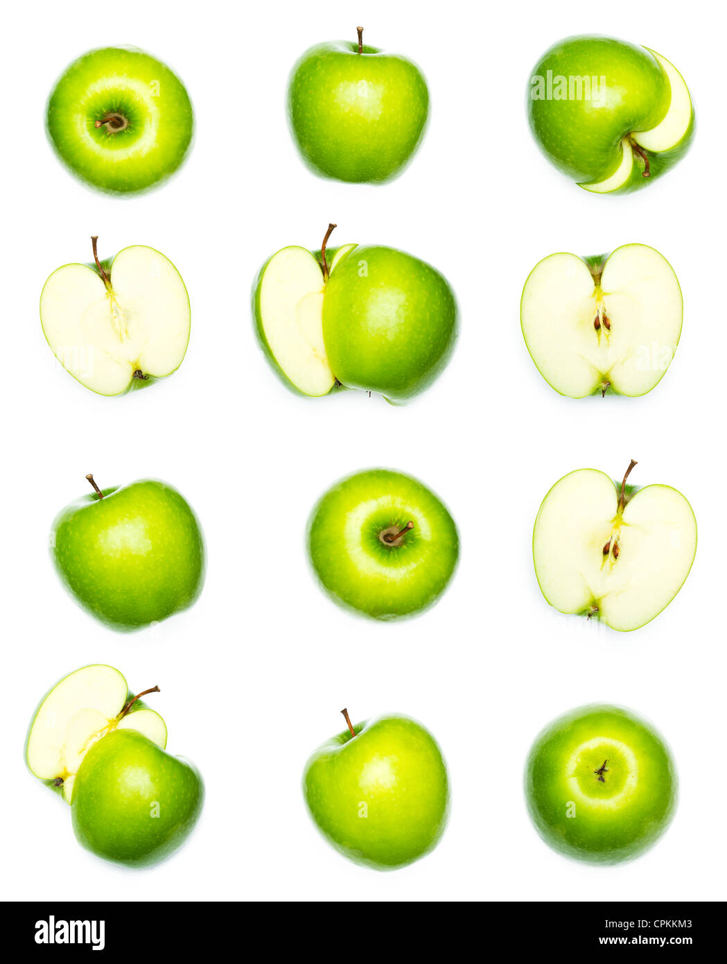 Apples collection isolated on white background Stock Photo - Alamy