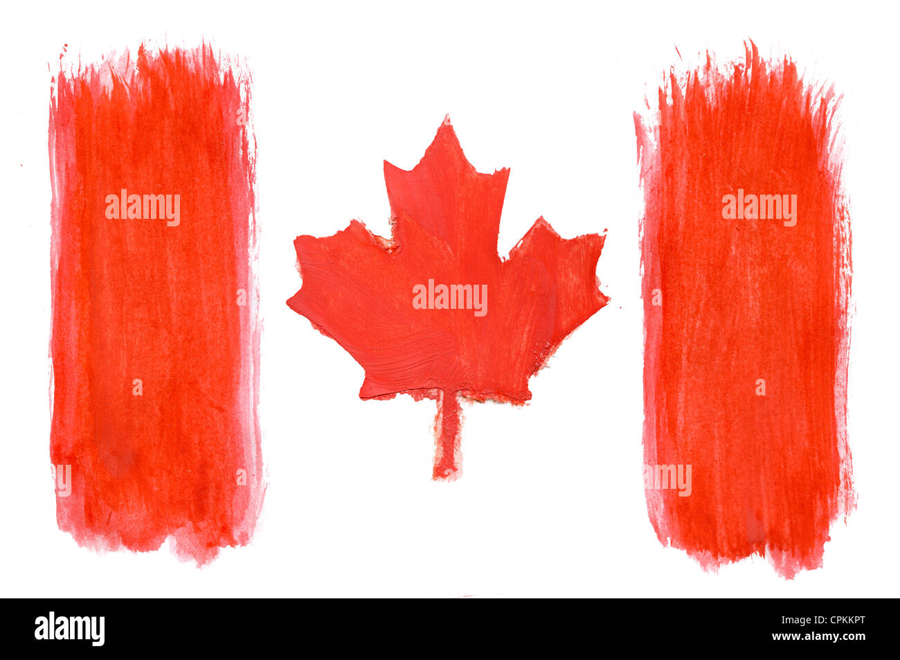 Canadian flag, paint drawing Stock Photo - Alamy