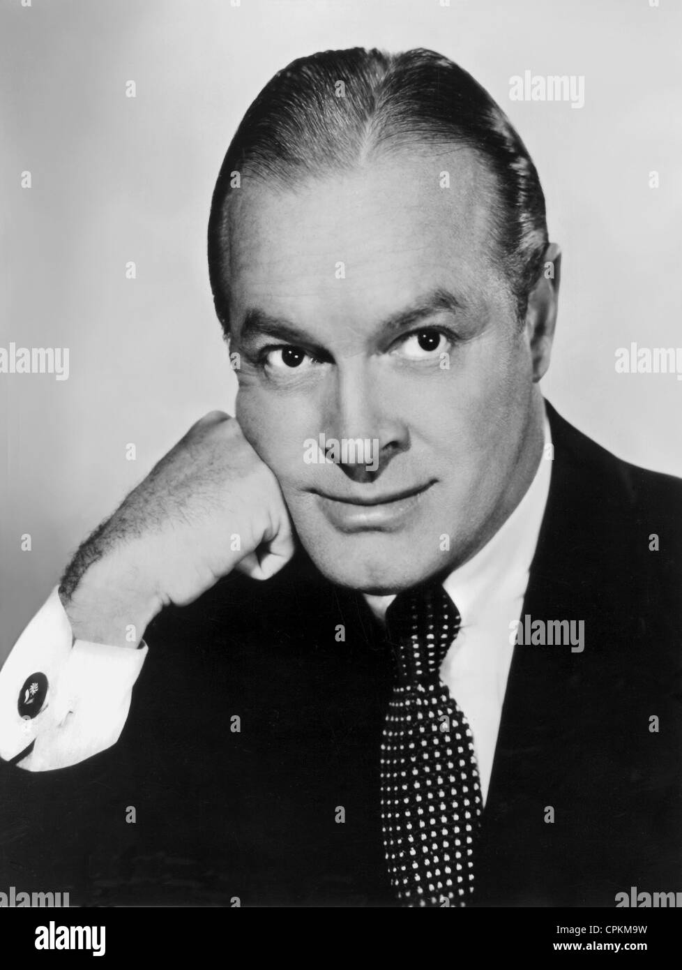 A black and white portrait of the film star and comedian Bob Hope ...