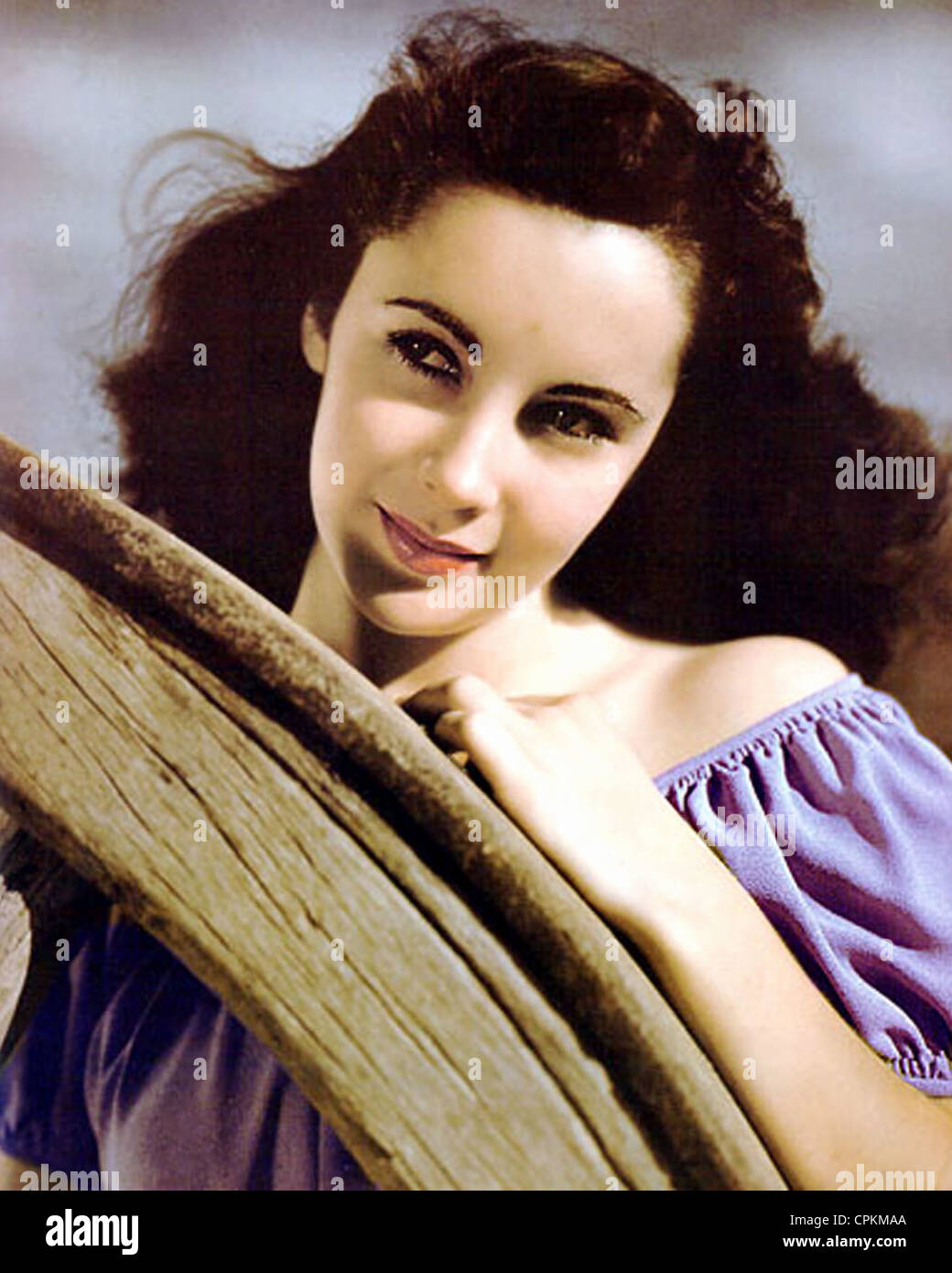 A colour portrait of the film star Elizabeth Taylor pictured in Los ...