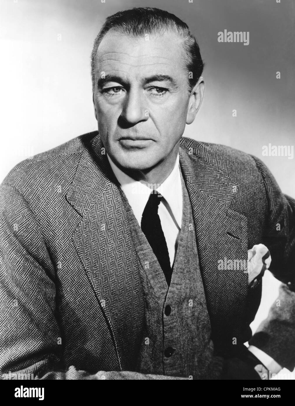 A black and white portrait of the film star Gary Cooper taken in Los ...