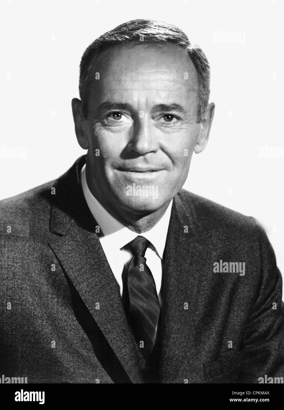A black and white portrait of the film star Henry Fonda taken in Los ...