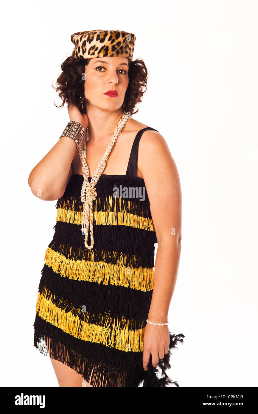 Brunette woman poses 1920s flapper hi-res stock photography and images ...